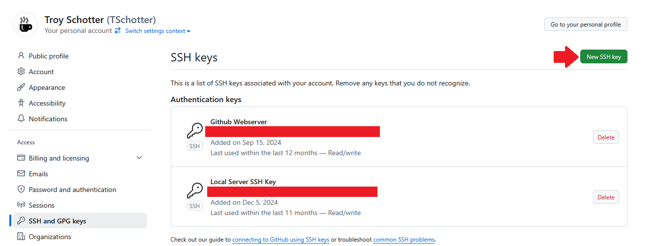 GitHub Terminal Connection | Webserver Tomb